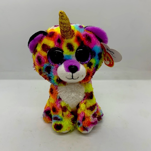 Ty | Toys | Ty Beanie Boo Rainbow Cheetah Pink Cat Unicorn | Poshmark